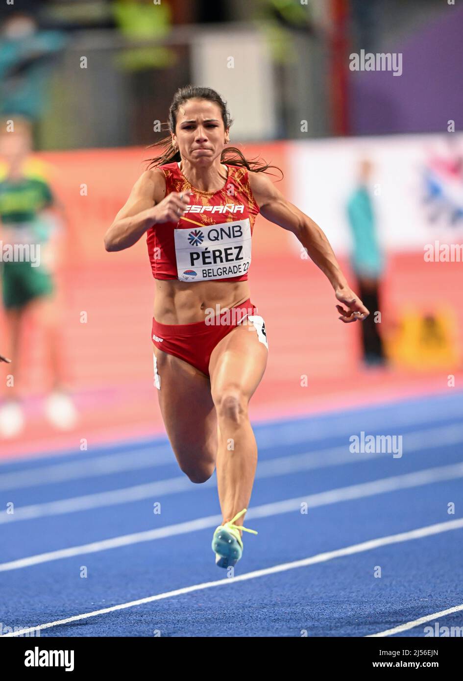 Maria Isabel Perez participating in the Belgrade 2022 World Indoor ...