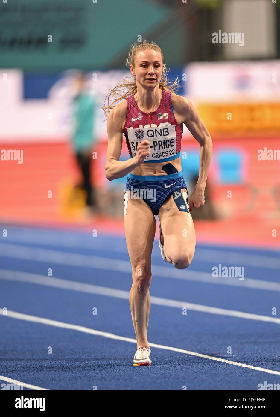 Marybeth Sant-Price participating in the Belgrade 2022 World Indoor ...