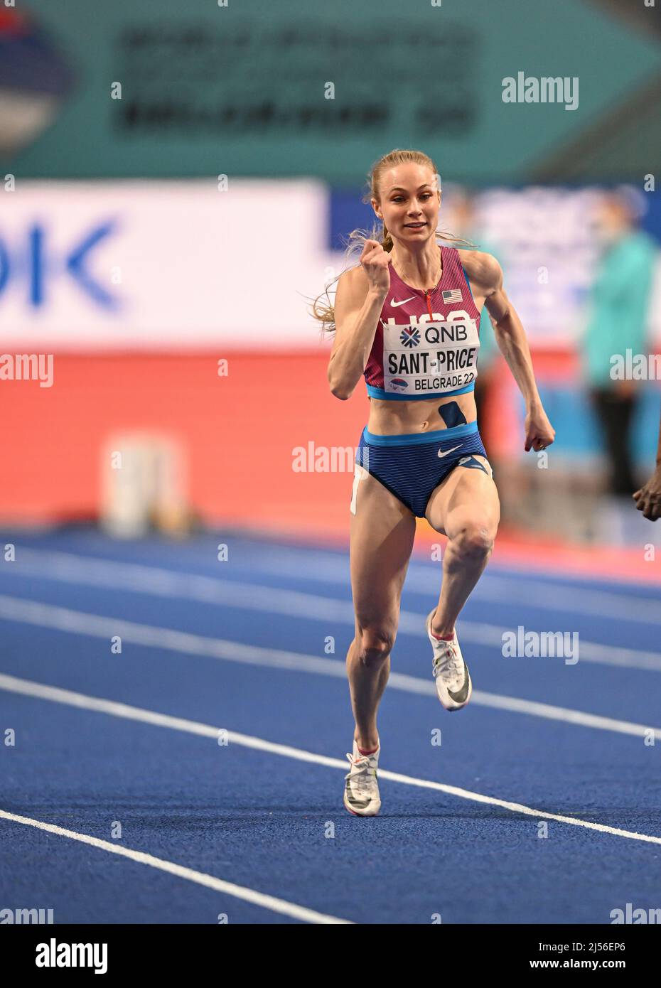 Marybeth Sant-Price participating in the Belgrade 2022 World Indoor ...