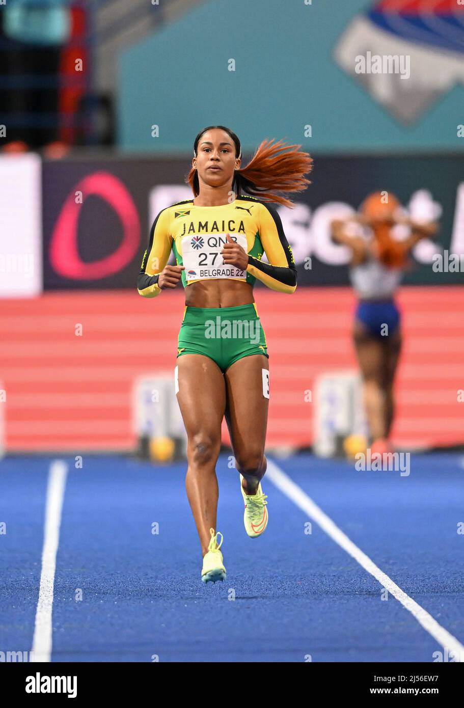 Briana Williams participating in the Belgrade 2022 World Indoor ...