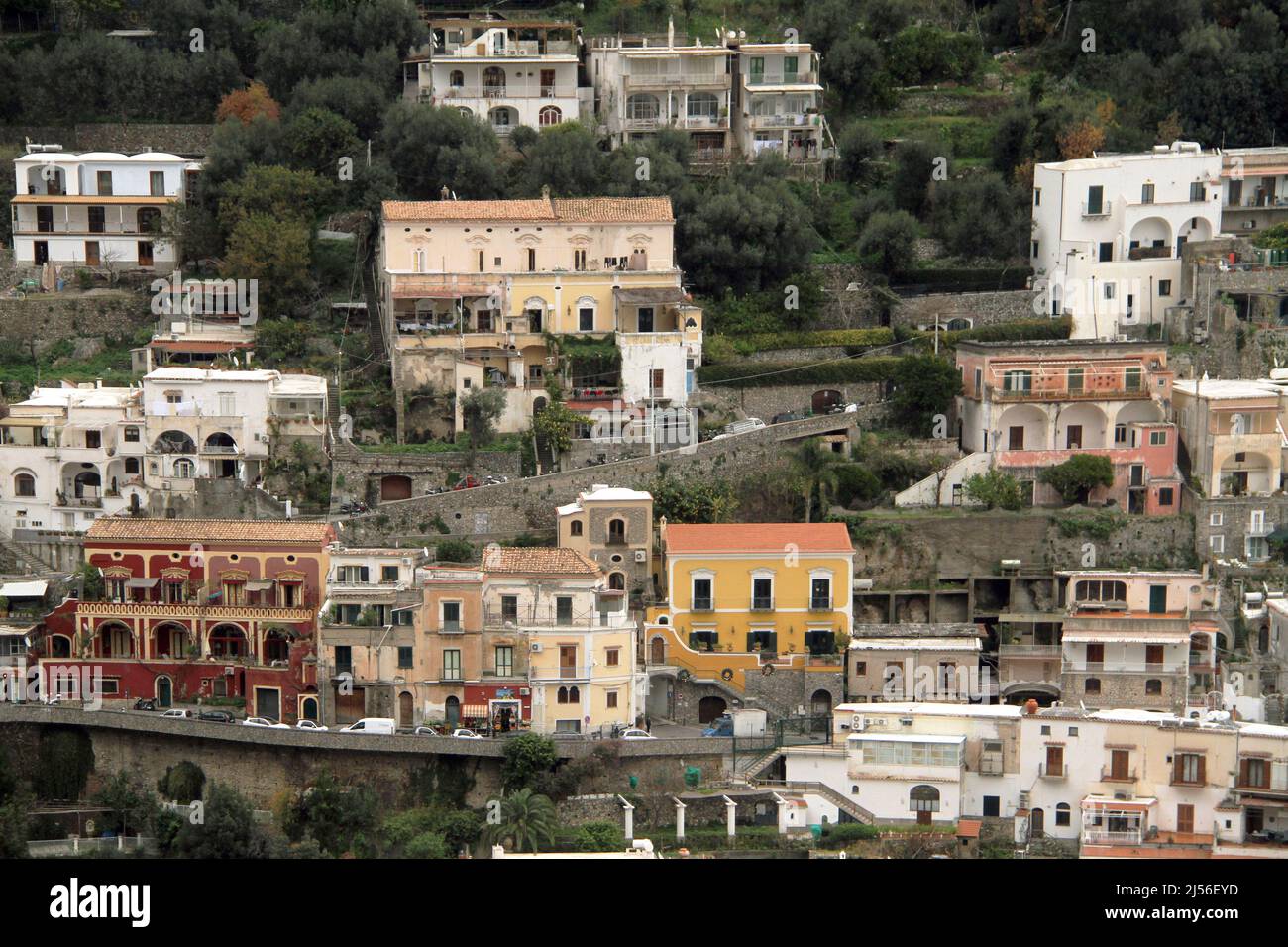 Buildings on a hillside in Positano, Italy Stock Photo - Alamy