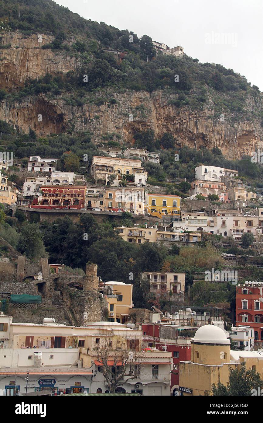Mountain town cliff positano italy hi-res stock photography and images ...
