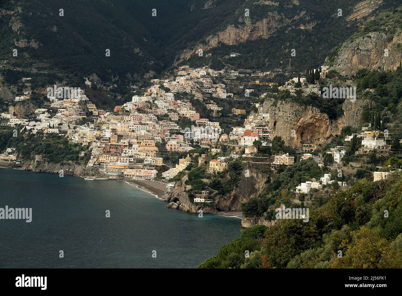 Amalfi Coast, Italy. The picturesque city of Positano seen from the ...