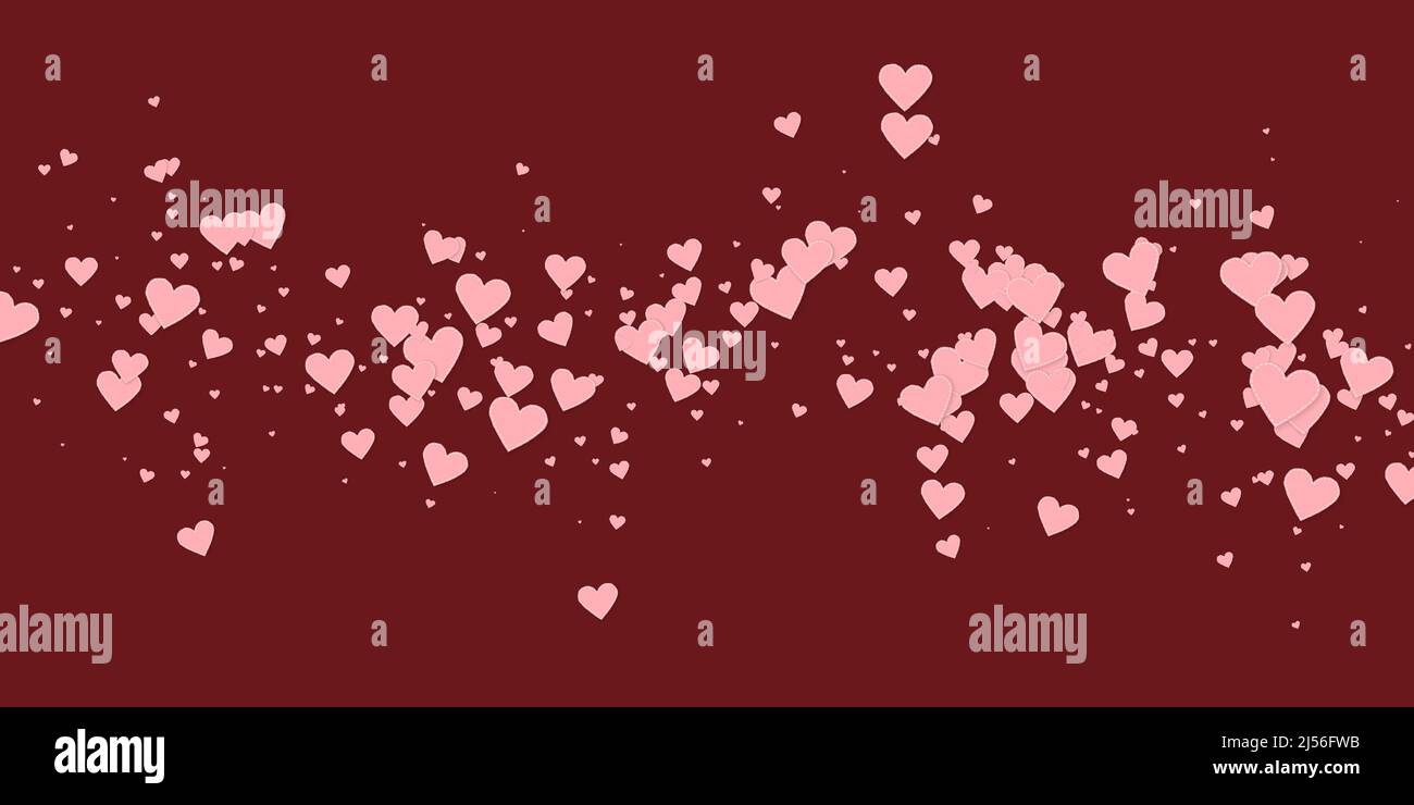Pink heart love confettis. Valentine's day falling rain splendid ...
