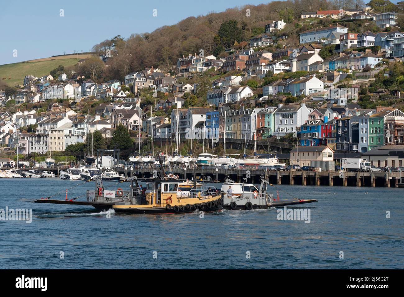 River Dart, South Devon, England, UK. 2022. The lower passenger and ...