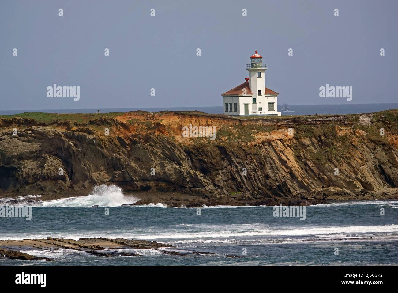 The Cape Arago Lighthouse, built in 1934 on Caape Arago, Oregon, on the ...