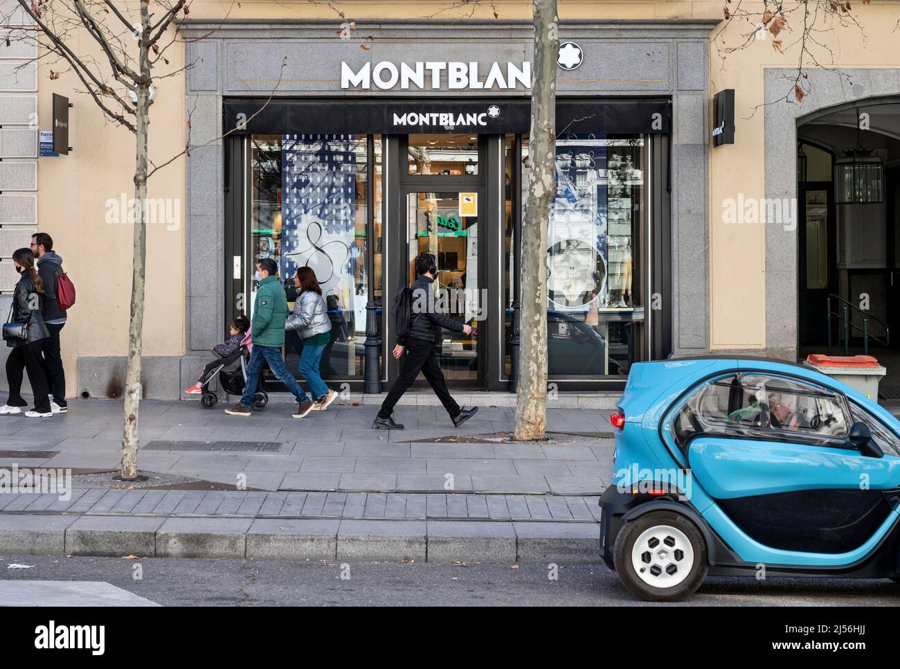 Pedestrians walk past the German manufacturer of luxury writing ...