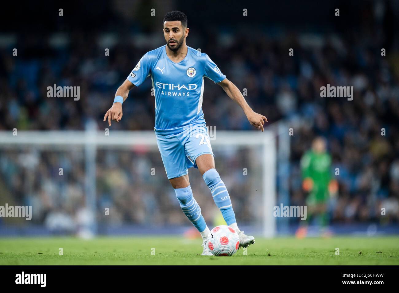 Manchester, UK, 20 April 2022, Manchester City's Riyad Mahrez. Picture ...