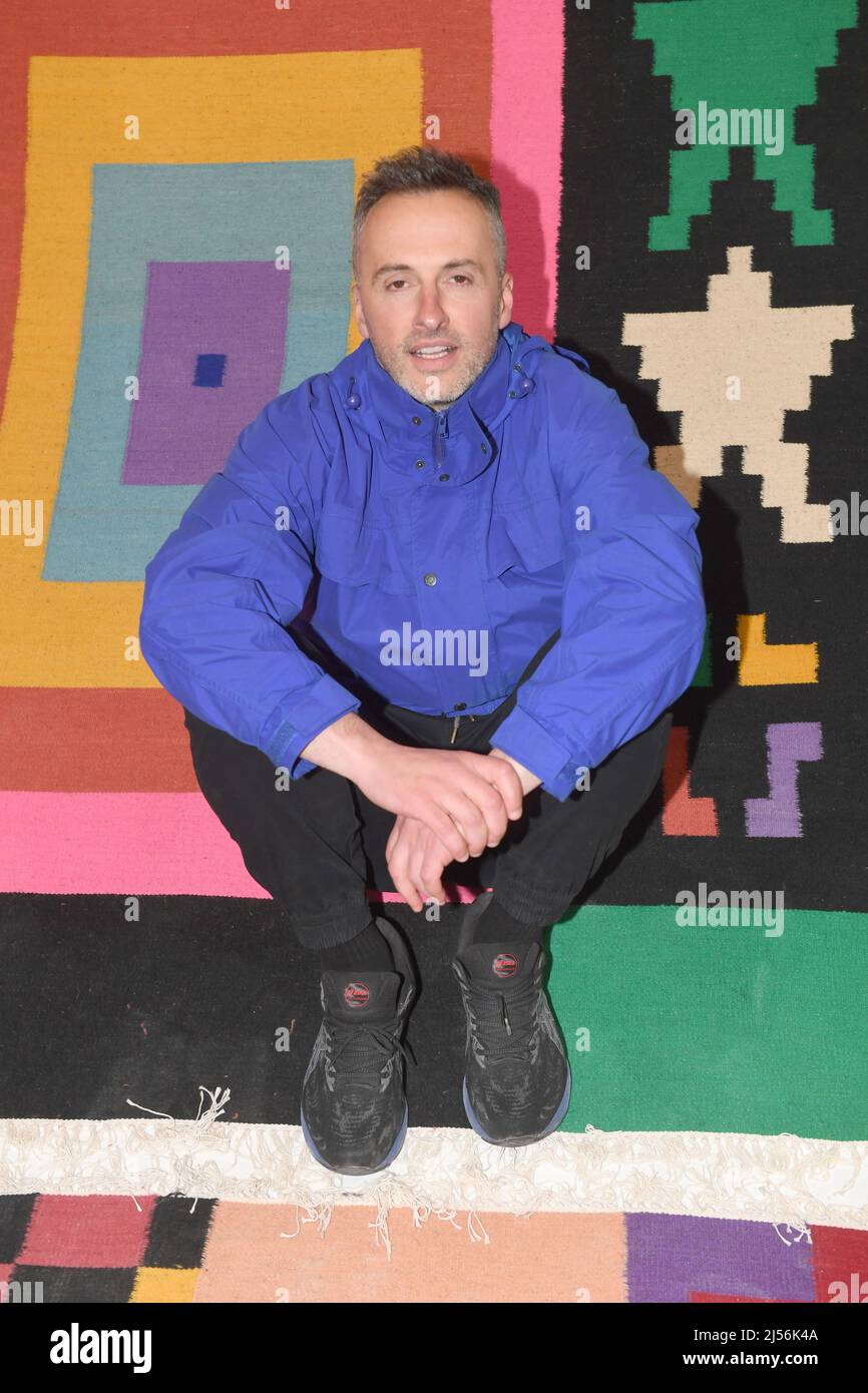 Venedig, Italy. 20th Apr, 2022. The artist Jakup Ferri shows himself in ...