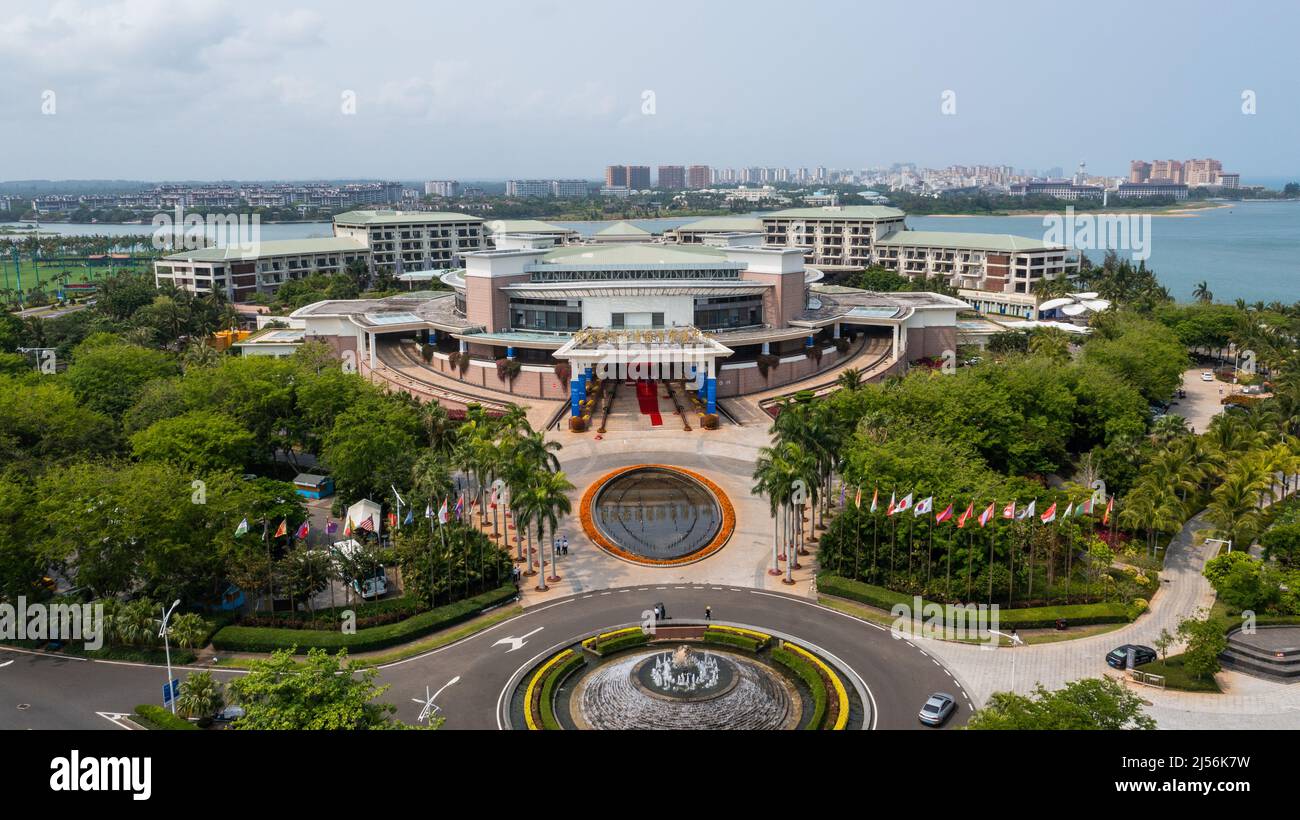 QIONGHAI, CHINA - APRIL 16, 2022 - An aerial view of the permanent site ...