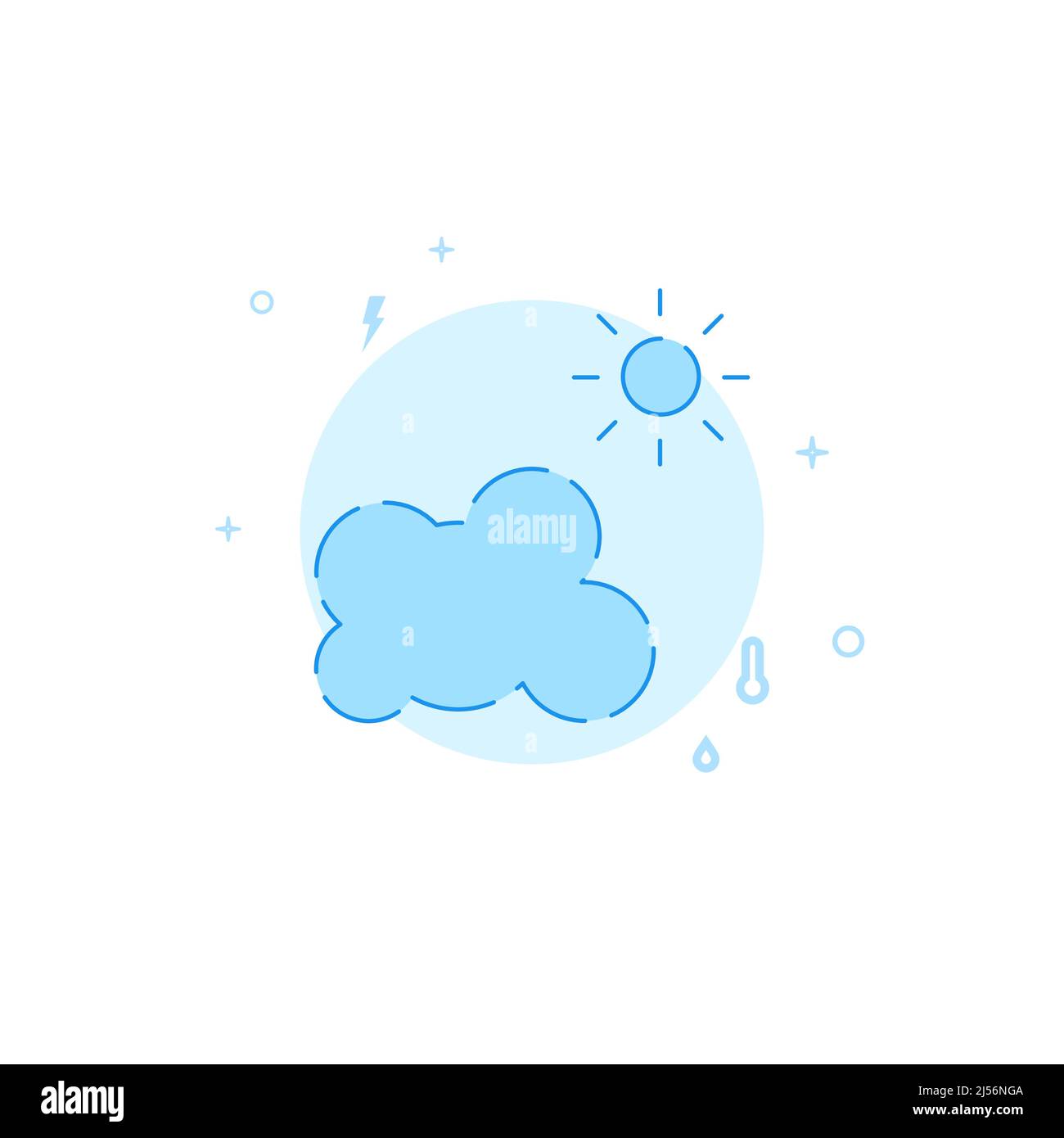Clear sunny weather forecast vector icon. Flat illustration. Filled ...