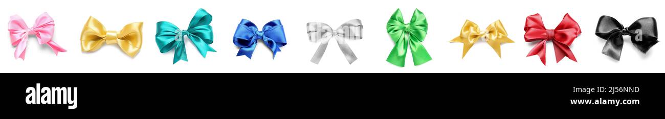 Set of beautiful colorful bows isolated on white Stock Photo - Alamy