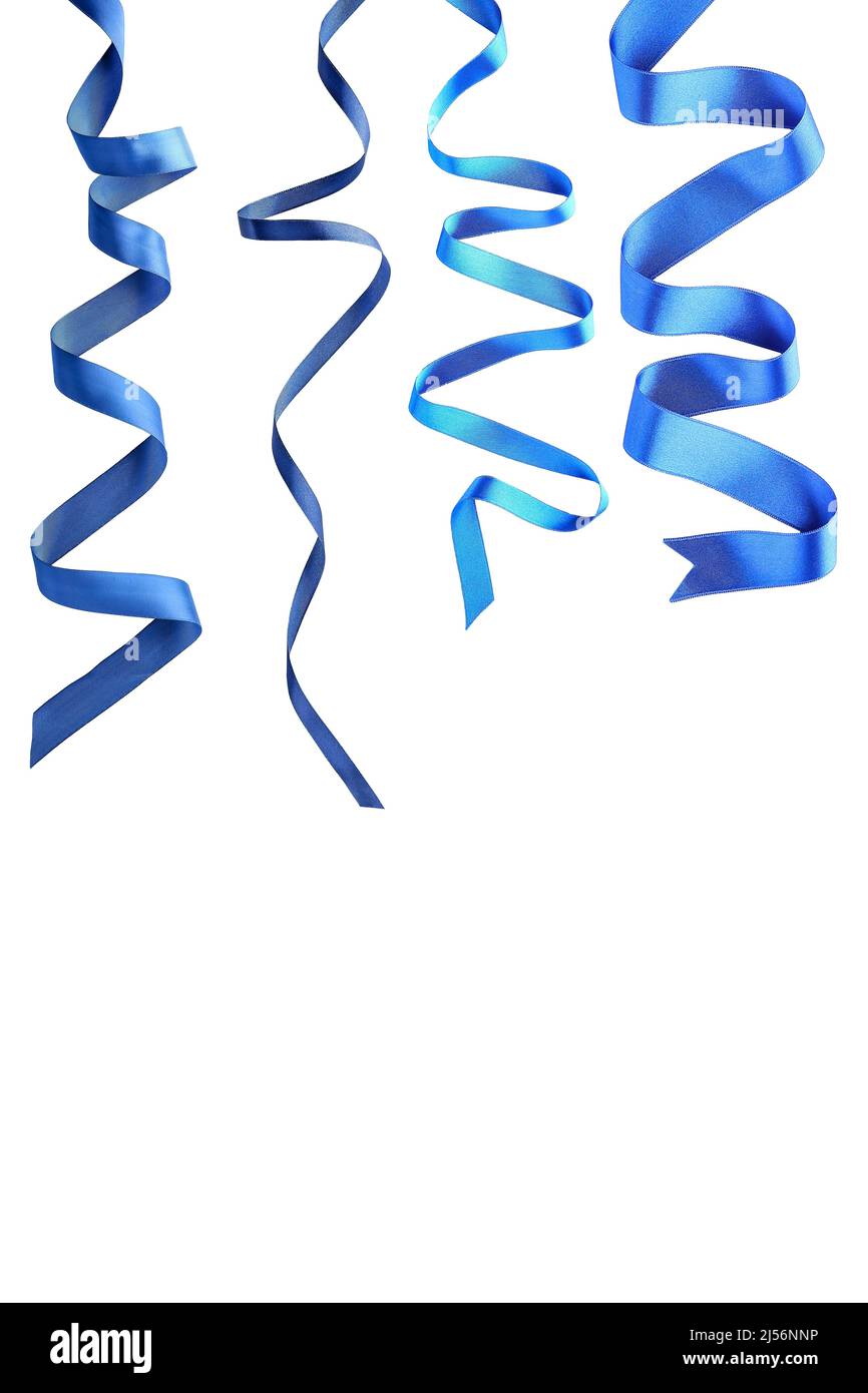 Set of beautiful blue ribbons isolated on white Stock Photo - Alamy