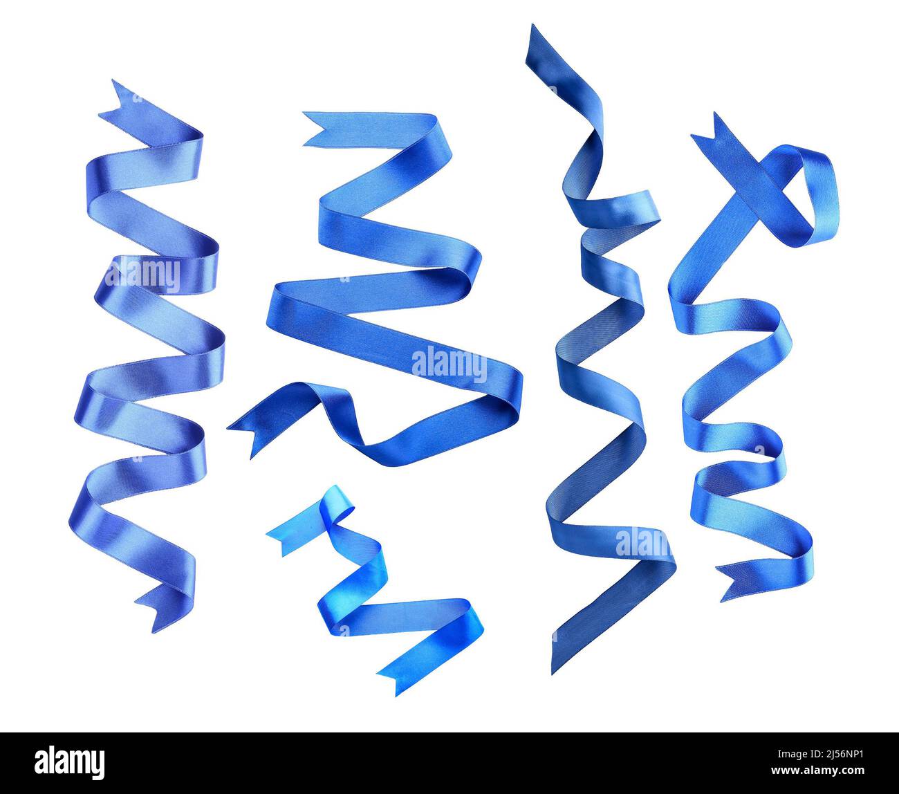 Set of beautiful blue ribbons isolated on white Stock Photo - Alamy