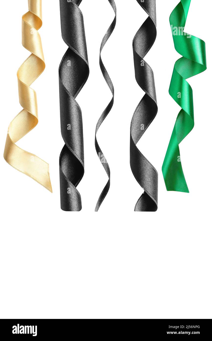 Set of beautiful colorful ribbons isolated on white Stock Photo - Alamy