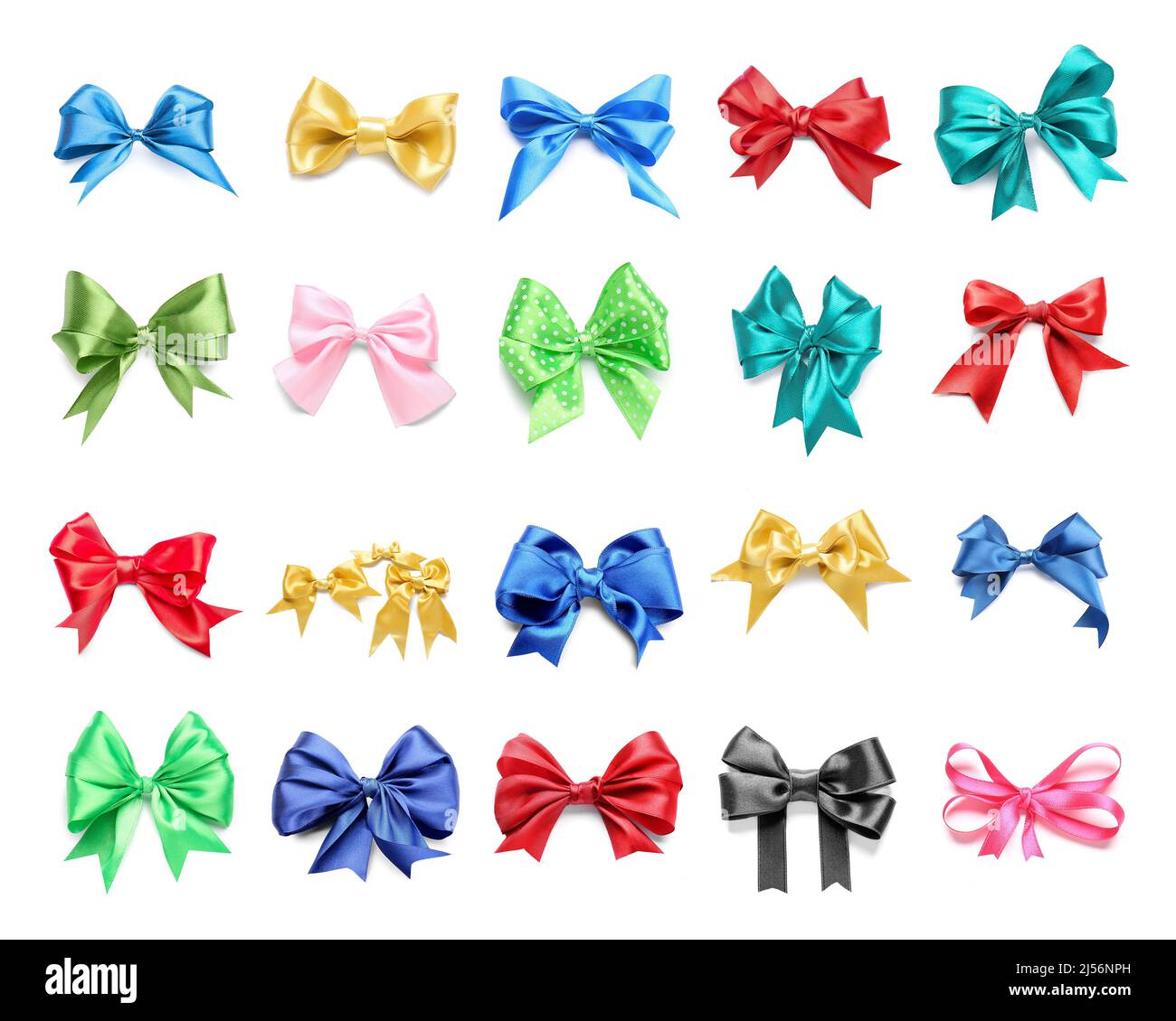 Set of beautiful colorful bows isolated on white Stock Photo - Alamy