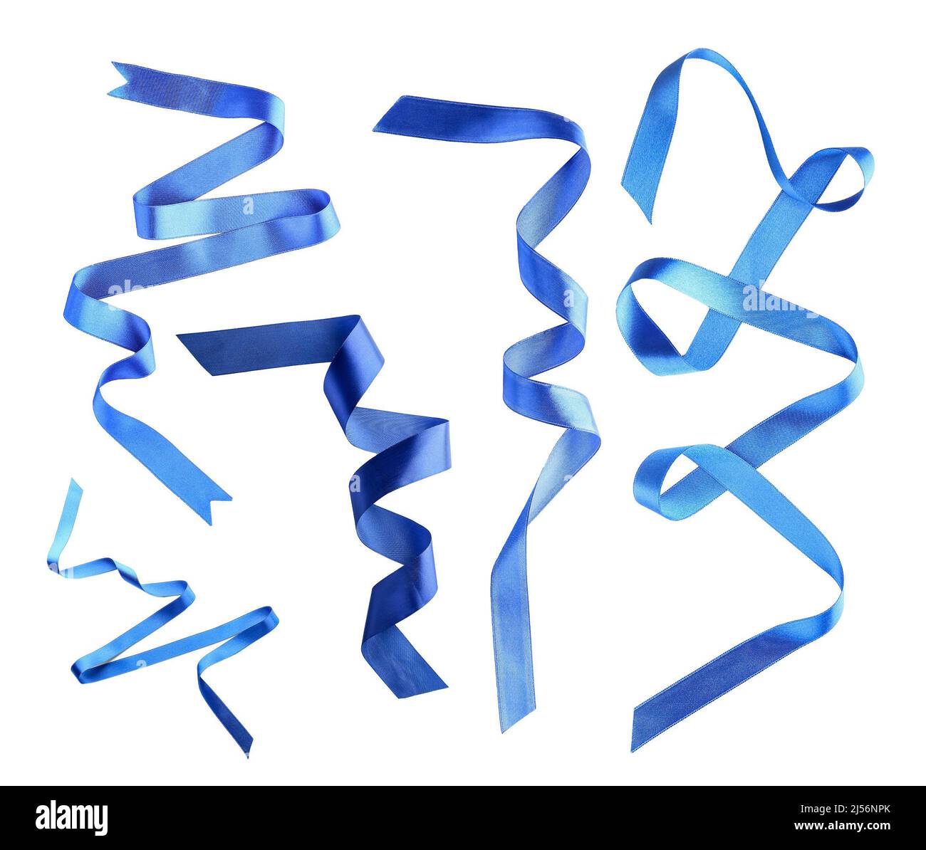 Set blue ribbons ribbon Cut Out Stock Images & Pictures - Alamy
