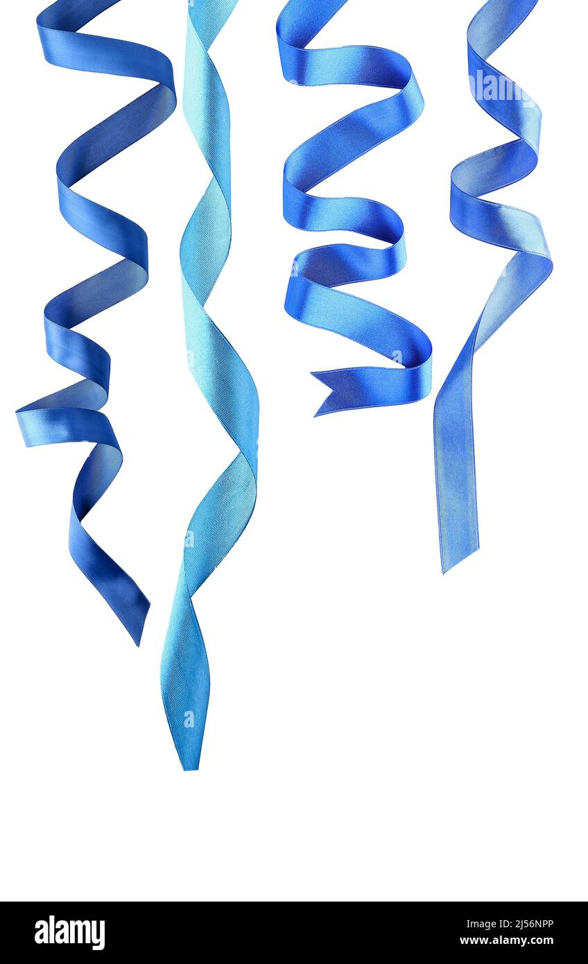 Set of beautiful blue ribbons isolated on white Stock Photo - Alamy