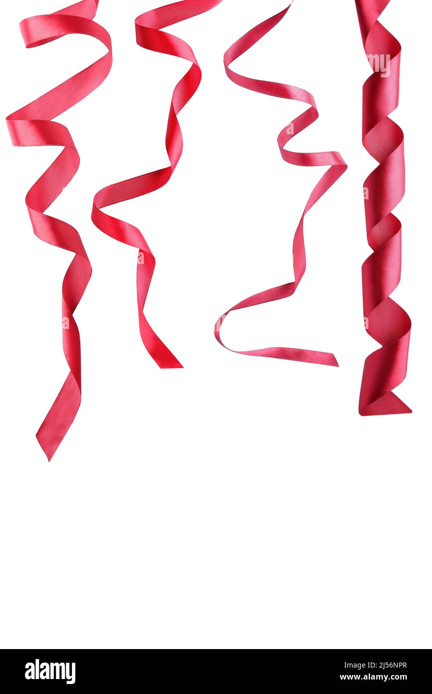Set of beautiful red ribbons isolated on white Stock Photo - Alamy