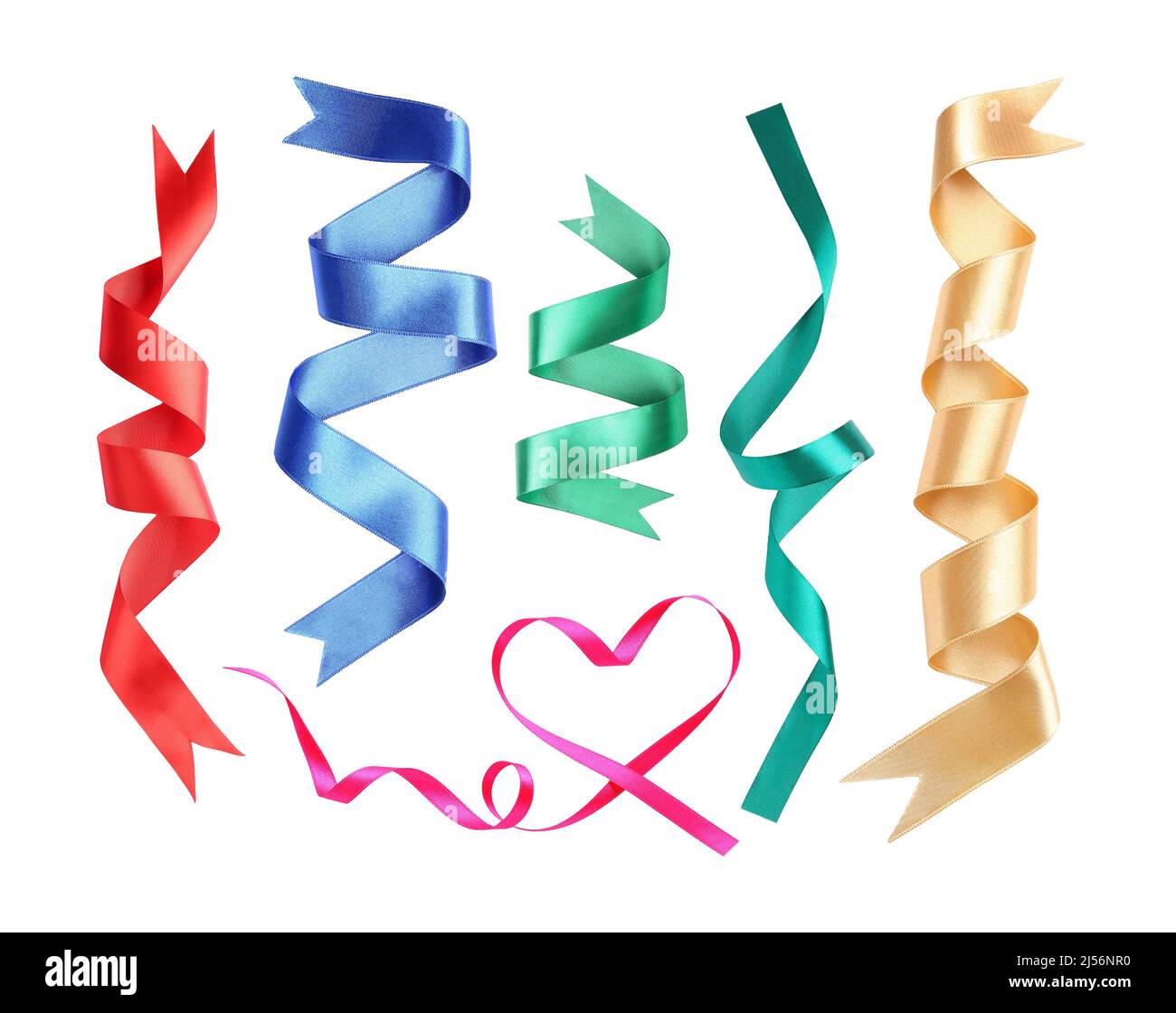 Set of beautiful colorful ribbons isolated on white Stock Photo - Alamy