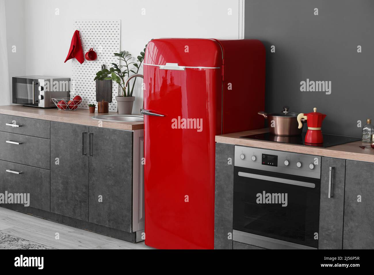Stylish retro fridge in hi-res stock photography and images - Alamy