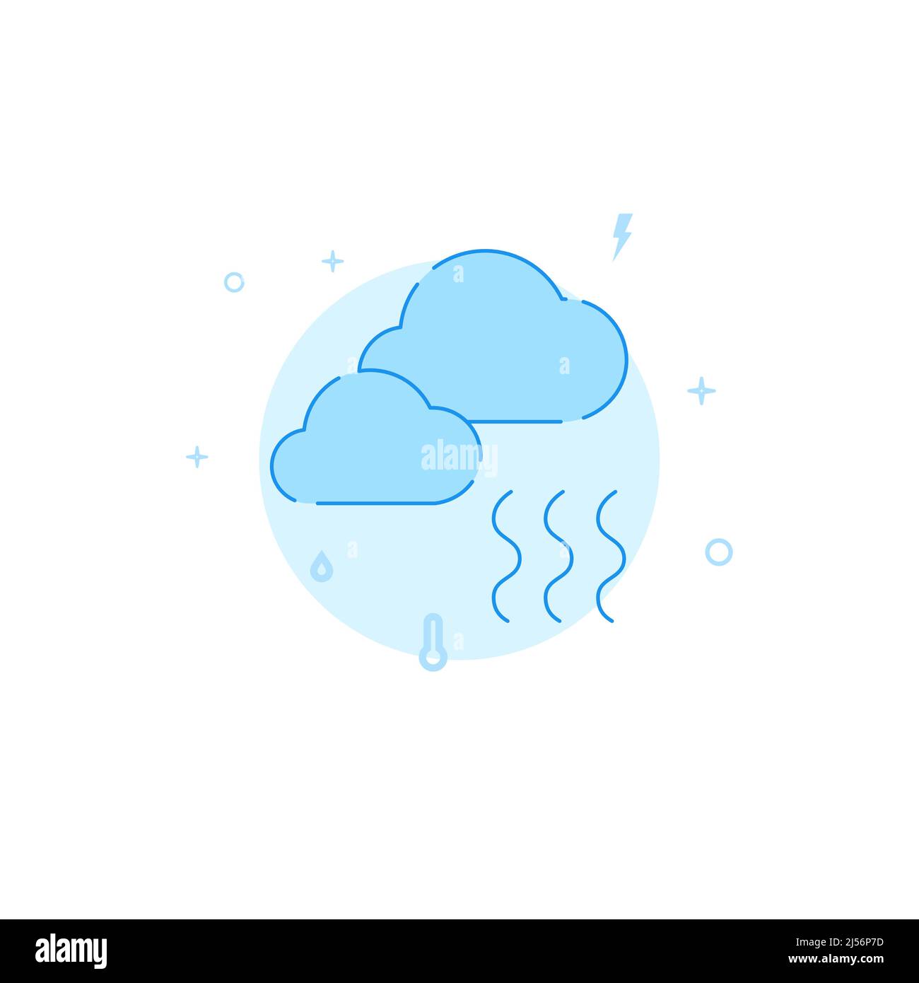 Foggy weather forecast vector icon. Flat illustration. Filled line ...