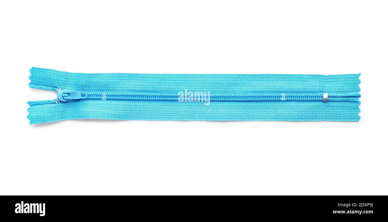 Stylish blue zipper on hi-res stock photography and images - Alamy