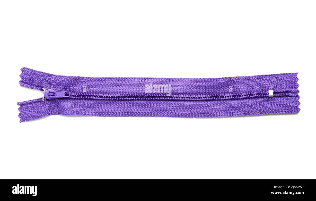 Stylish purple zipper on white background Stock Photo - Alamy