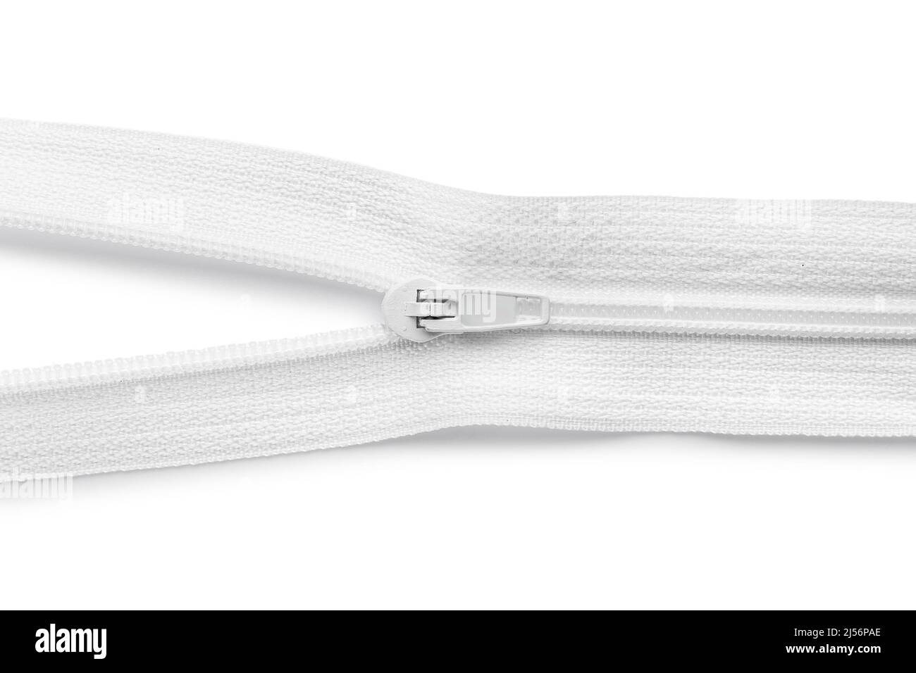 Stylish zipper on white background Stock Photo - Alamy