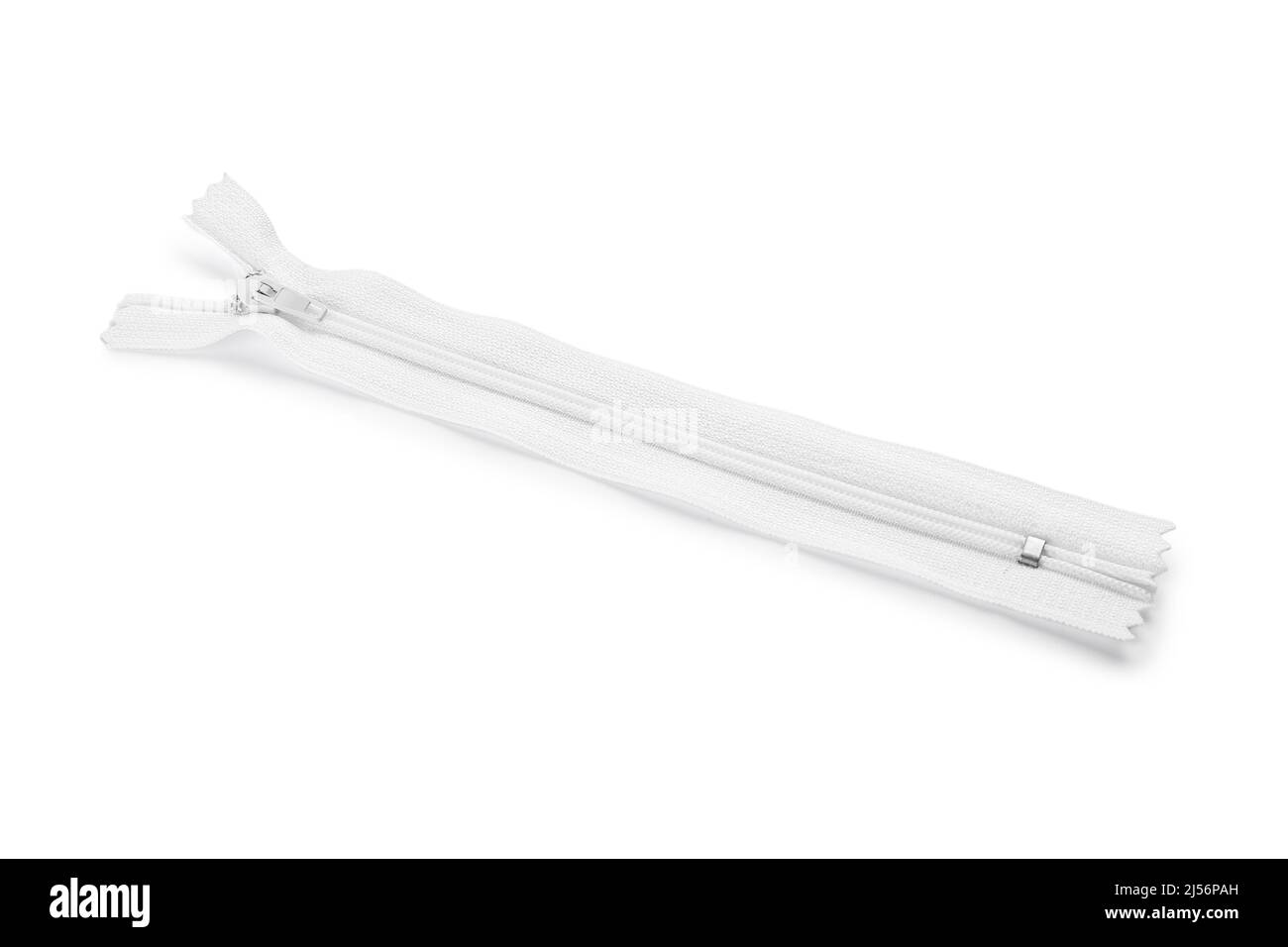 Stylish zipper on white background Stock Photo - Alamy