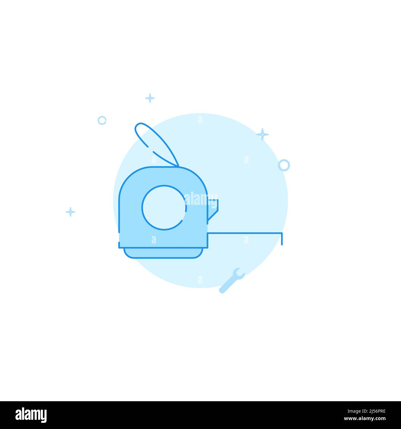 Meter roulette vector icon. Flat illustration. Filled line style. Blue ...