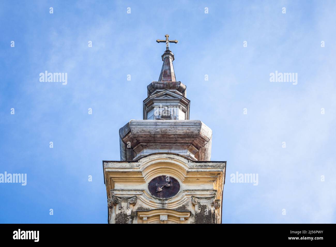 Picture of the iconic clocktower of the Serbian orthodox church of ...