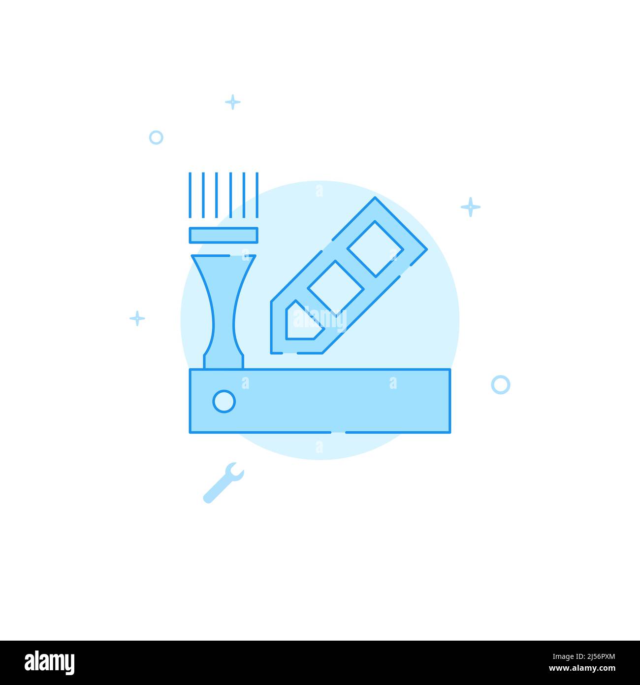 Brush, color fan vector icon. Flat illustration. Filled line style ...