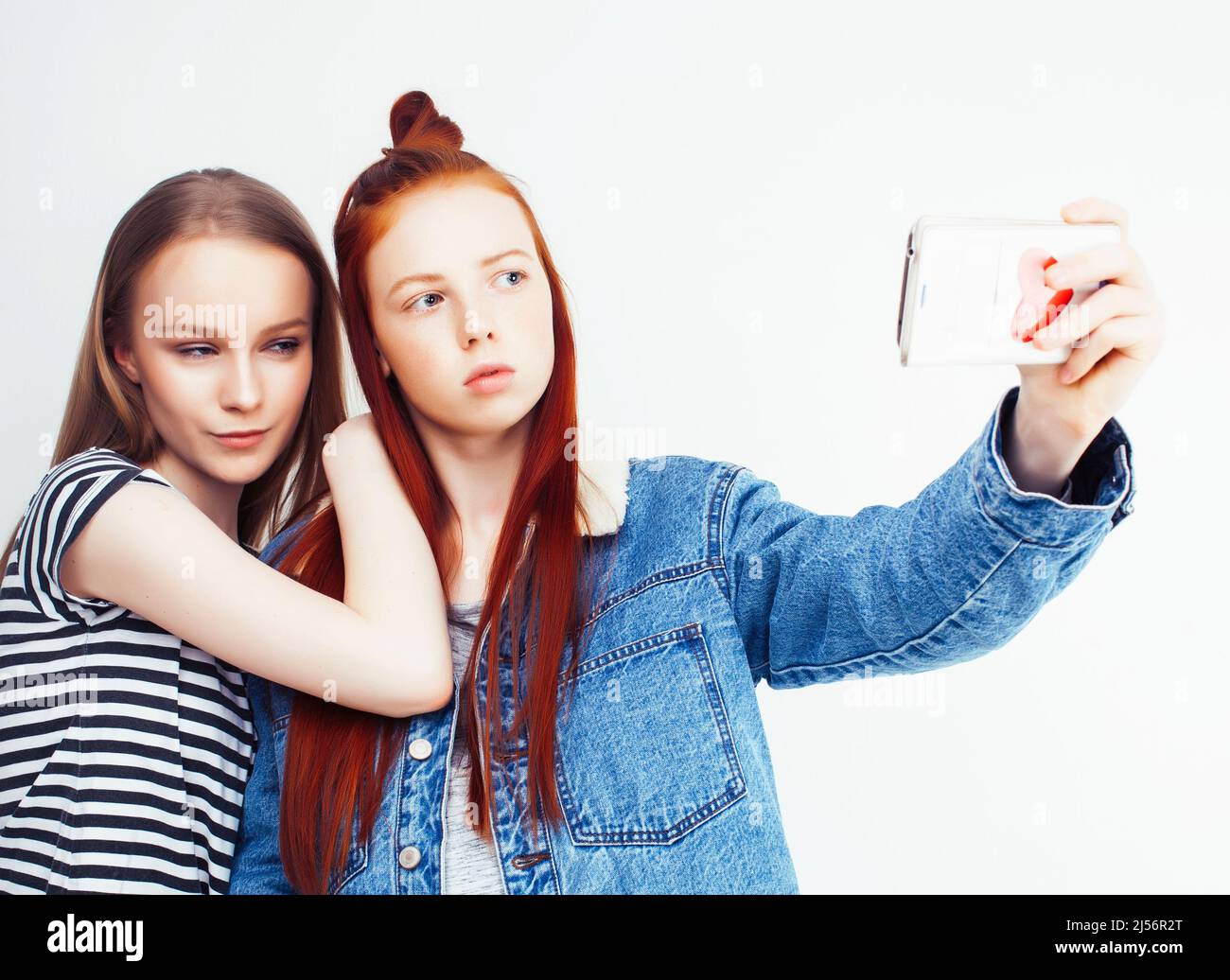 best friends teenage girls together having fun, posing emotional on ...