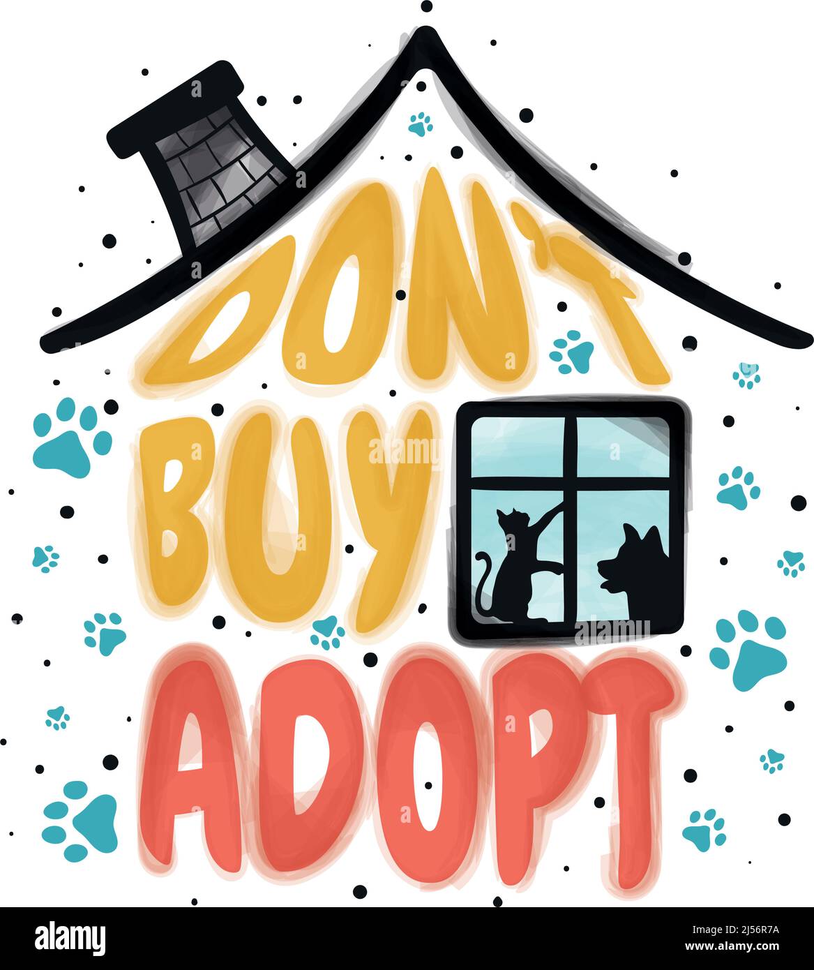 Dont buy adopt Pet adoption banner Vector Stock Vector Image & Art - Alamy