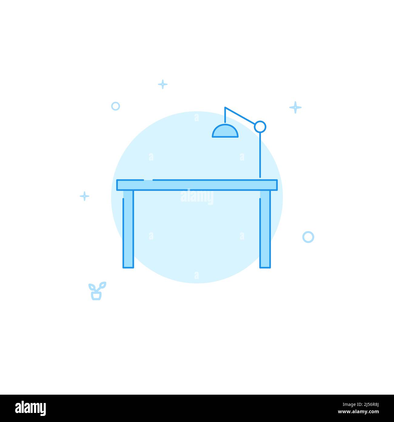 Table lamp, workplace vector icon. Flat illustration. Filled line style ...