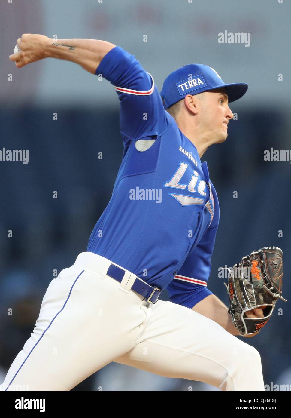 21st Apr, 2022. Baseball: NC Dinos vs. Samsung Lions Samsung Lions ...