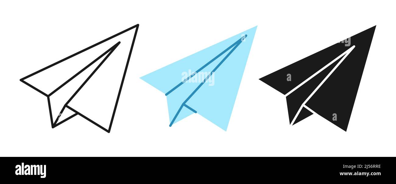 Paper plane line icon set. Sending message symbol, paper planes sign ...