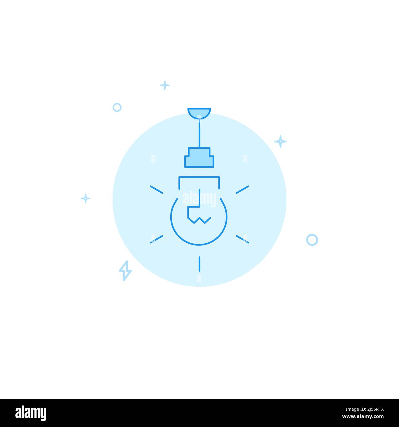 Ceiling lightbulb vector icon. Flat illustration. Filled line style ...