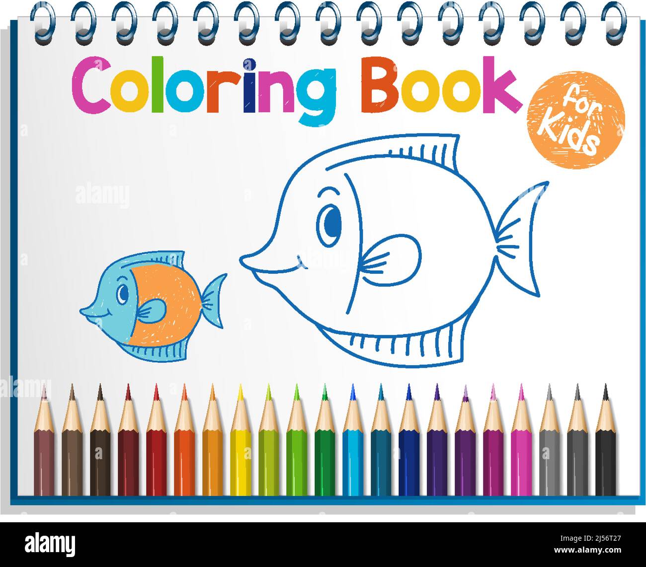 Coloring book worksheet for kids illustration Stock Vector Image & Art ...