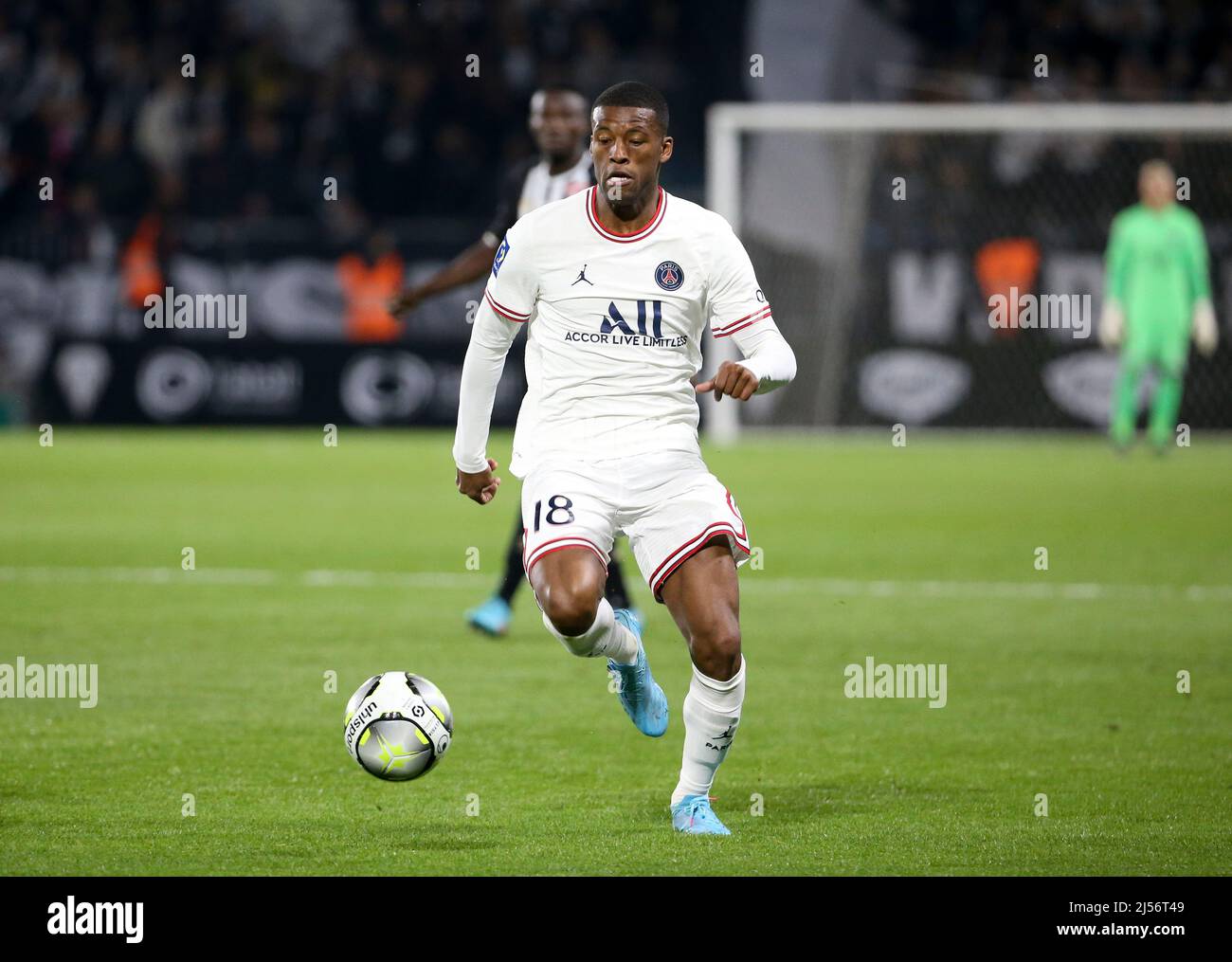 Angers, France - 20/04/2022, Georginio Wijnaldum of PSG during the ...