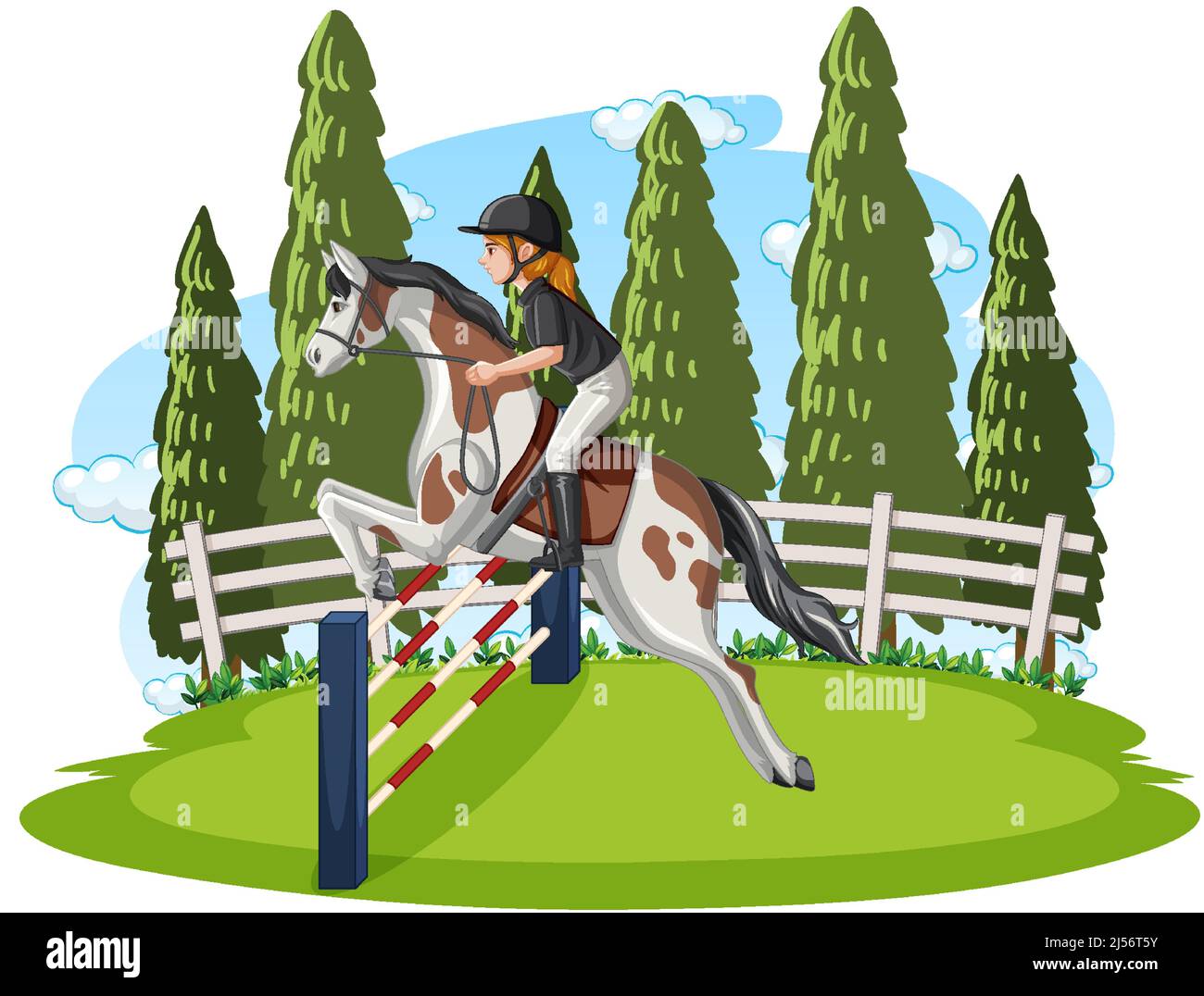 Equestrian woman on horseback illustration Stock Vector Image & Art - Alamy