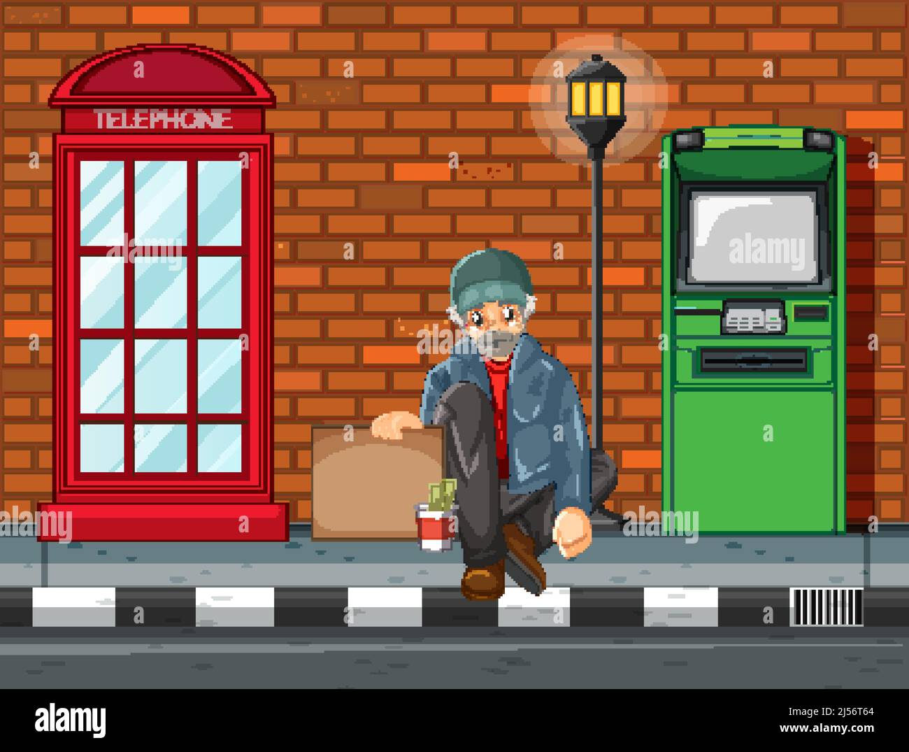 Urban homeless phone booth hi-res stock photography and images - Alamy