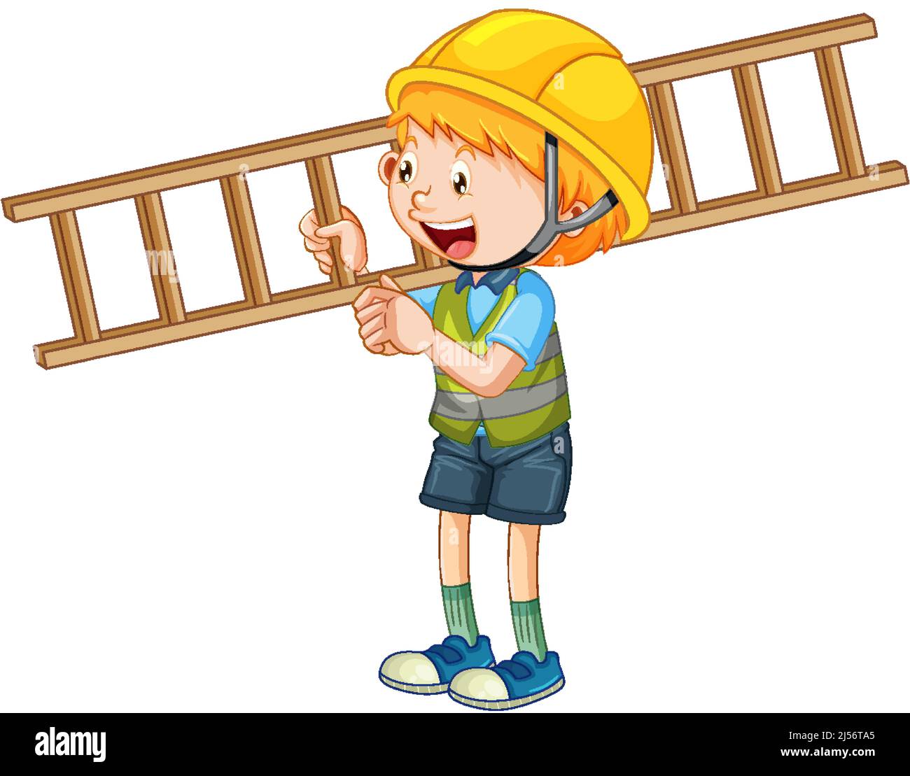 A boy wearing construction worker illustration Stock Vector Image & Art ...