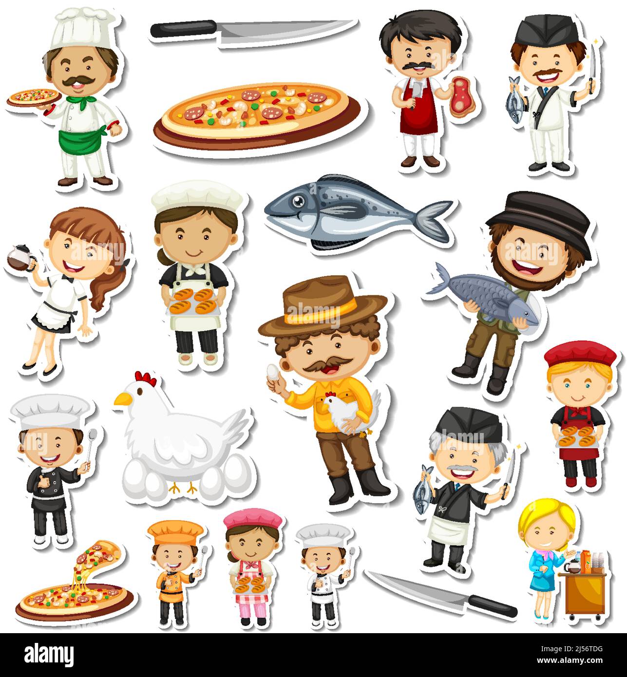 Sticker set of different occupation illustration Stock Vector Image ...