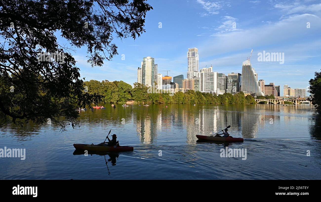 Austin, Texas, USA. 17th Oct, 2021. View from Lou Neff Point looking ...