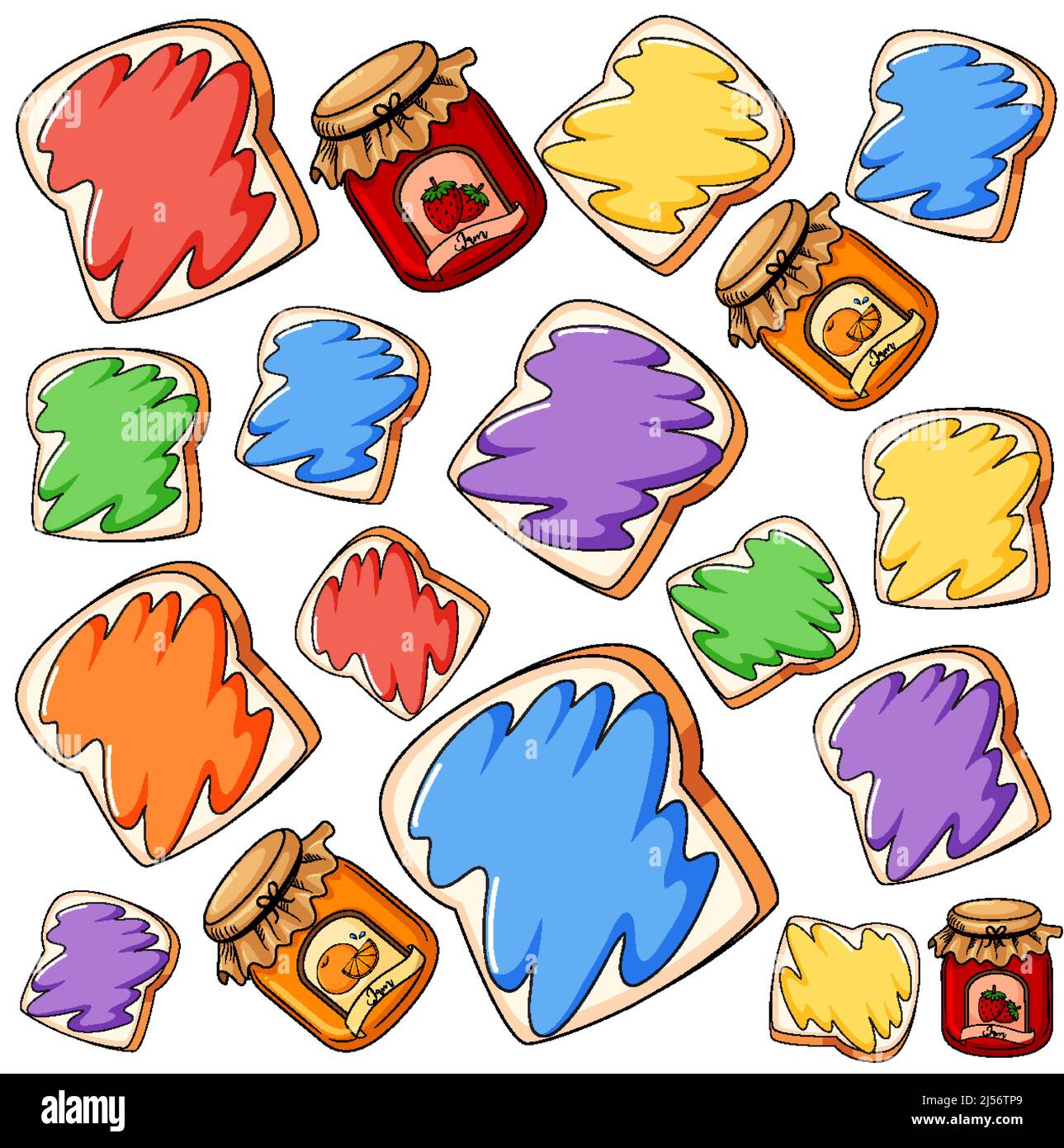 Toasted bread with jam illustration Stock Vector Image & Art - Alamy