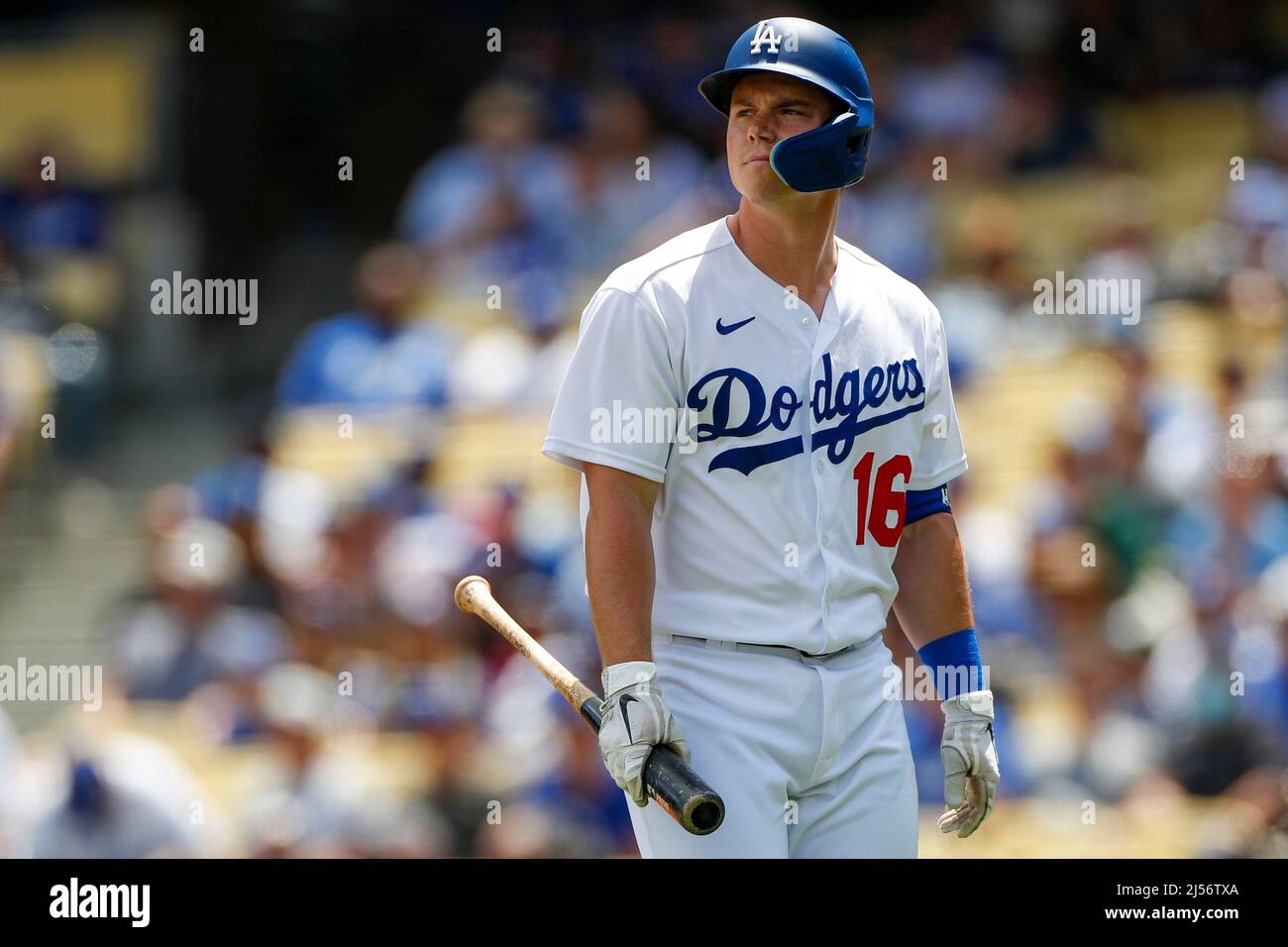 Los Angeles Dodgers catcher Will Smith (16) reacts during an MLB ...