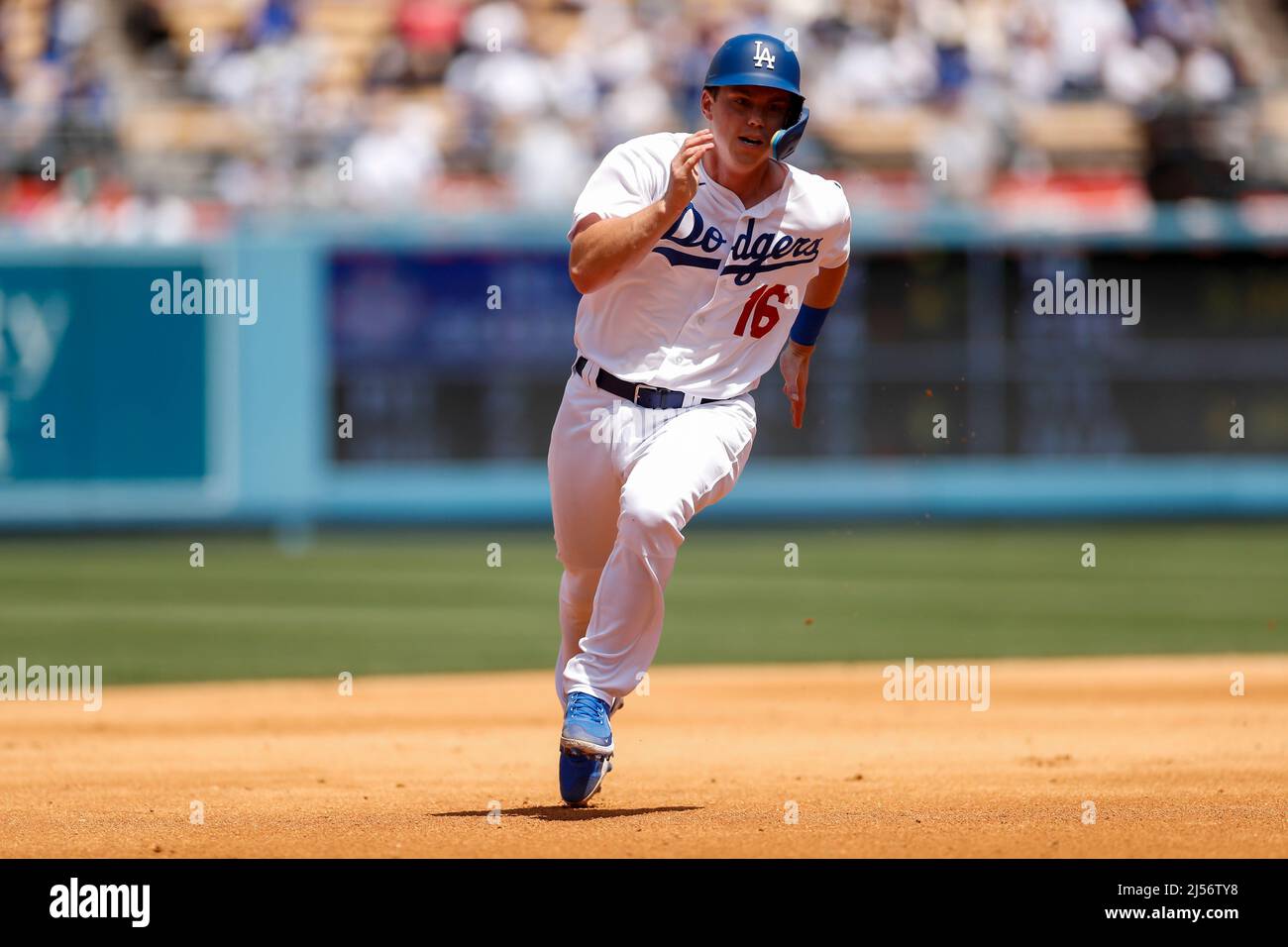Los Angeles Dodgers catcher Will Smith (16) runs around the bases ...