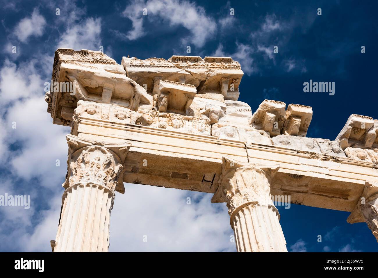 Side, rubble and Temple of Apollo at tip of peninsula, ancient ...